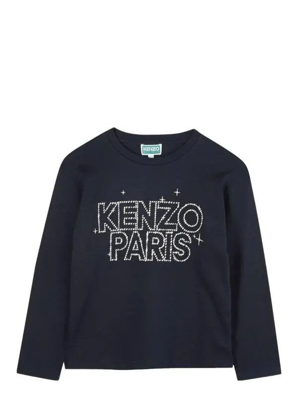 Kenzo Logo-print Long-sleeve Top - Black