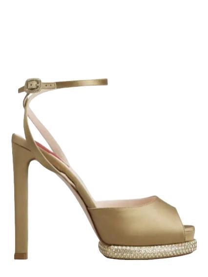 ROGER VIVIER Viv' Choc Platform Sandals In Satin - Brown