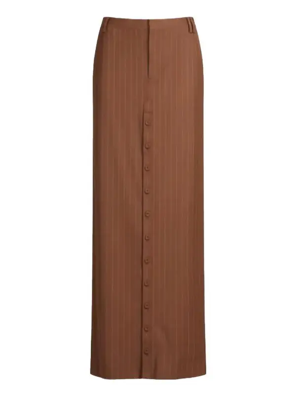 JEAN PAUL GAULTIER Striped Maxi Skirt - Brown