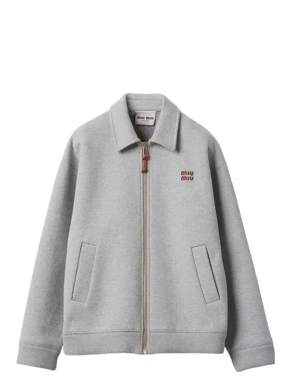 Miu Miu Jersey Blouson Jacket - Grey