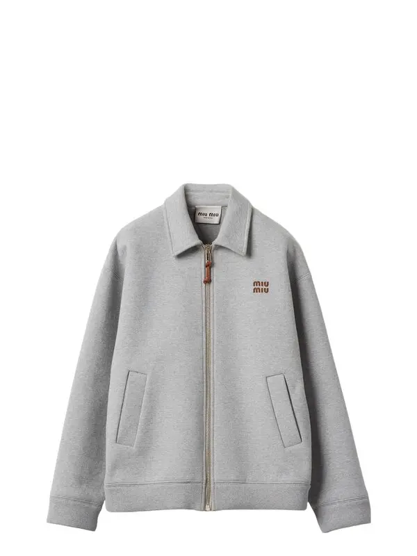 Miu Miu Jersey Blouson Jacket - Grey