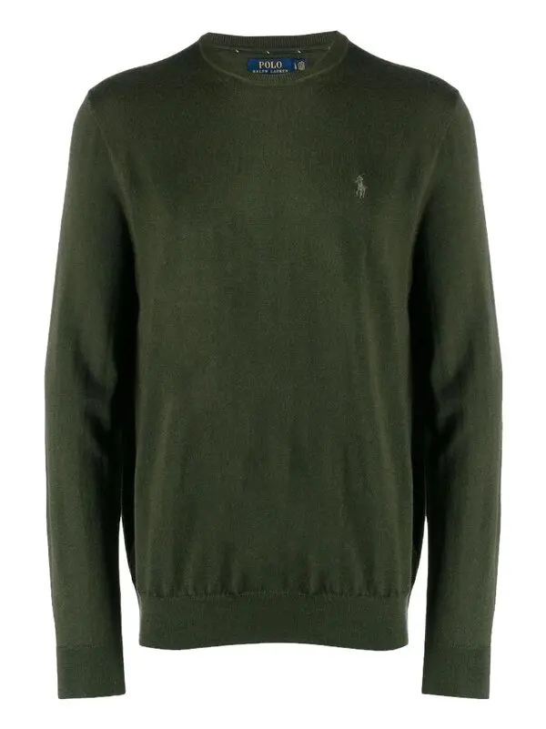 Ralph Lauren Embroidered Logo Wool Jumper - Black