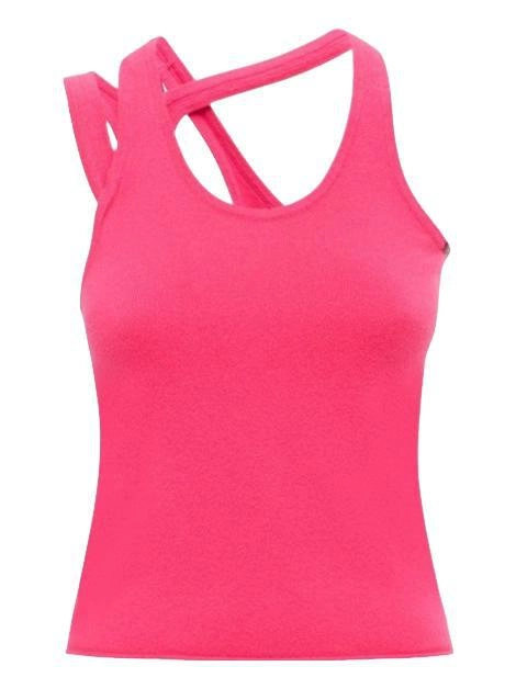 Extreme Cashmere Asymmetric Cutout Cashmere Blend Top - Pink