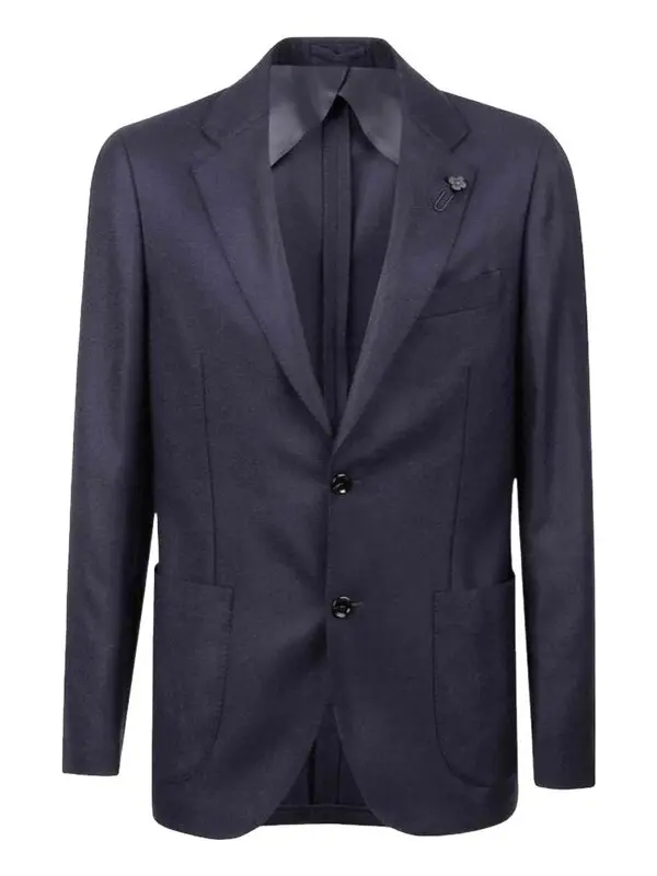 LARDINI Single-breasted Blazer - Dark Blue