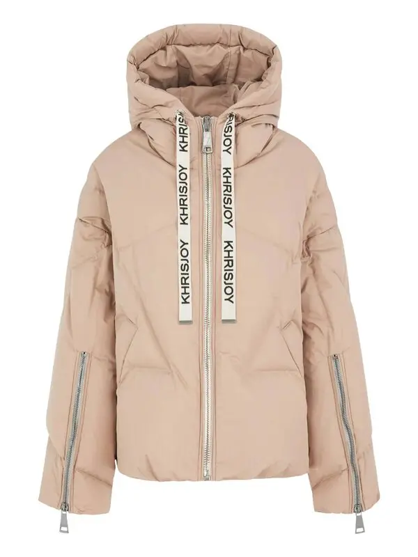 Khrisjoy Iconic Milano Hooded Zip-up Padded Jacket - Sand