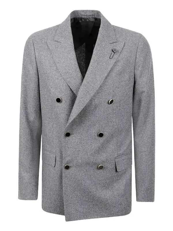 LARDINI Double-breasted Blazer - Grey