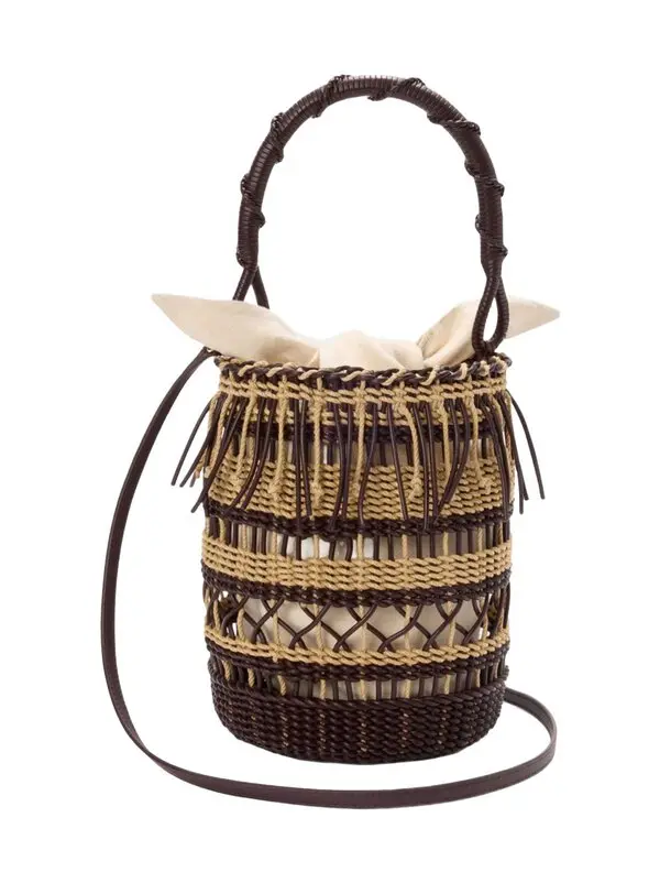 Loewe Bucket Bag In Cord And Leather - Brown