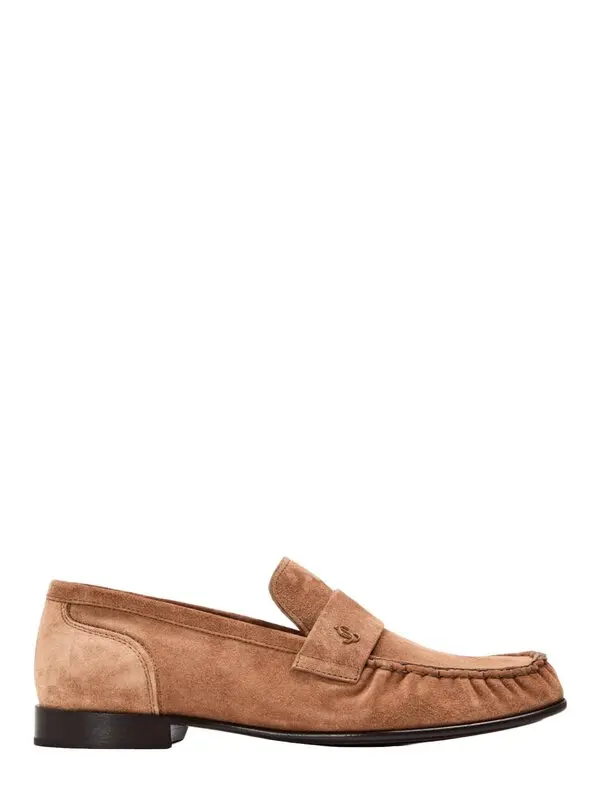 JIMMY CHOO Ellis Suede Loafers - Black