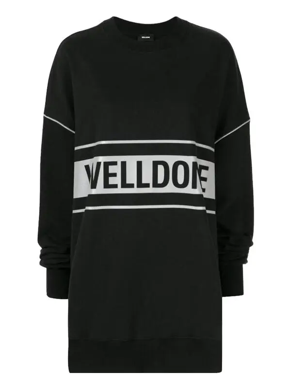 We11Done Logo Printed Crewneck Sweatshirt - Black