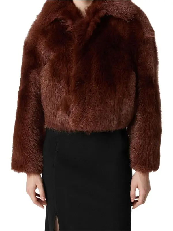 Bottega Veneta Toscana Shearling Cropped Blouson - Pudding Color