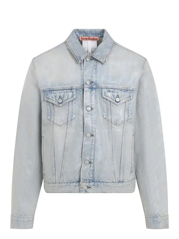 Acne Studios Collared Button-up Denim Jacket - Gray