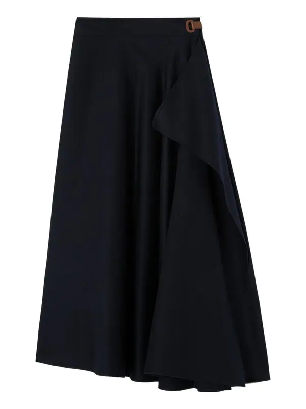 Loro Piana High-rise Flared Wrap Skirt - Navy