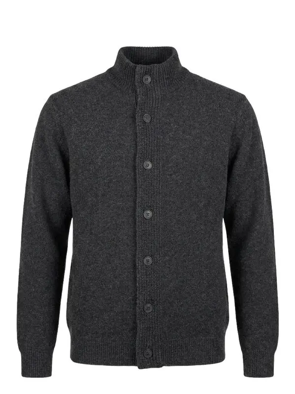 Barbour Logo Patch Button-up Cardigan - Black