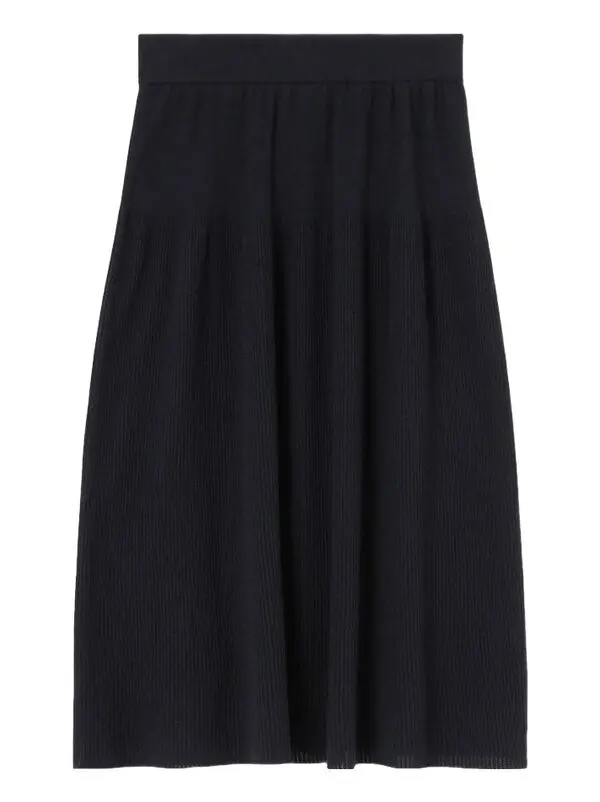 Loro Piana A-line Midi Skirt - Navy