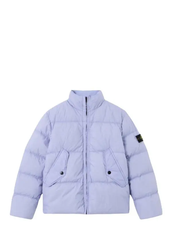 Stone Island Logo Patch Puffer Jacket - Lilac