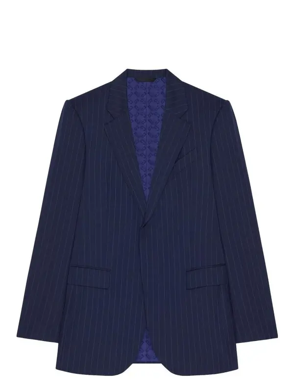Givenchy Slim Fit Striped Jacket In Wool - Deep Blue