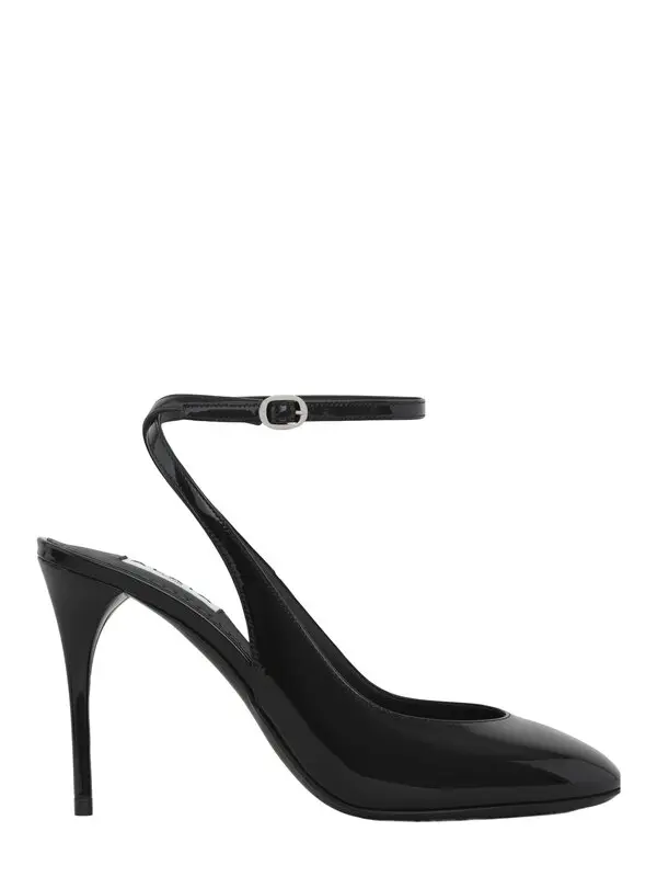 Alaïa Patent Leather Slingback Pumps With Crossed Ankle Straps - Black