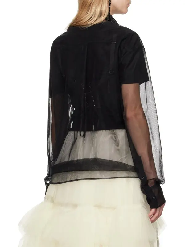 Simone Rocha Embellished Sheer Shirt - Black