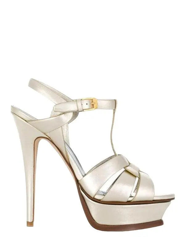 Saint Laurent Tribute Platform Sandals - Nude