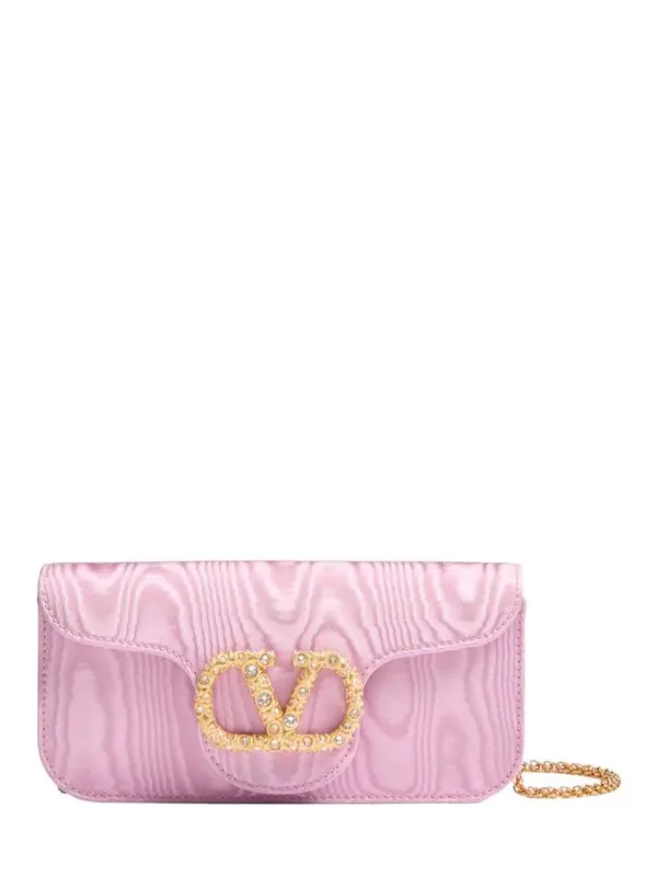 Valentino Garavani Locò Vlogo Signature Foldover Clutch Bag - Pink