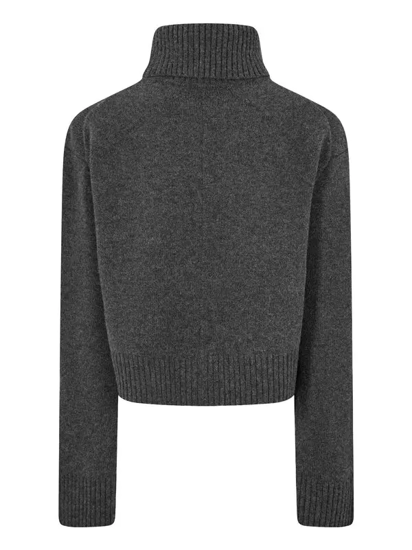 GANNI Slim-fit High-neck Knit Sweater - Black