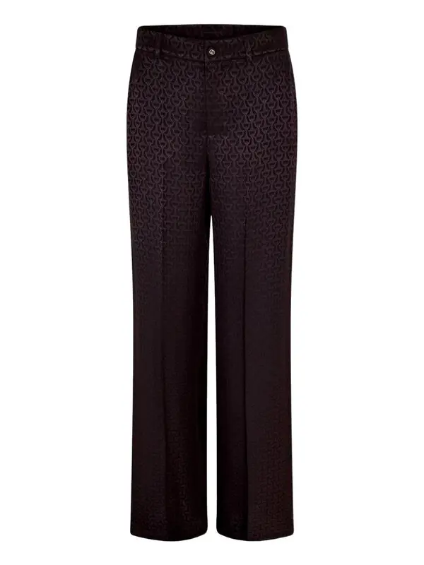 Gucci Wide Leg Monogram Pants - Black