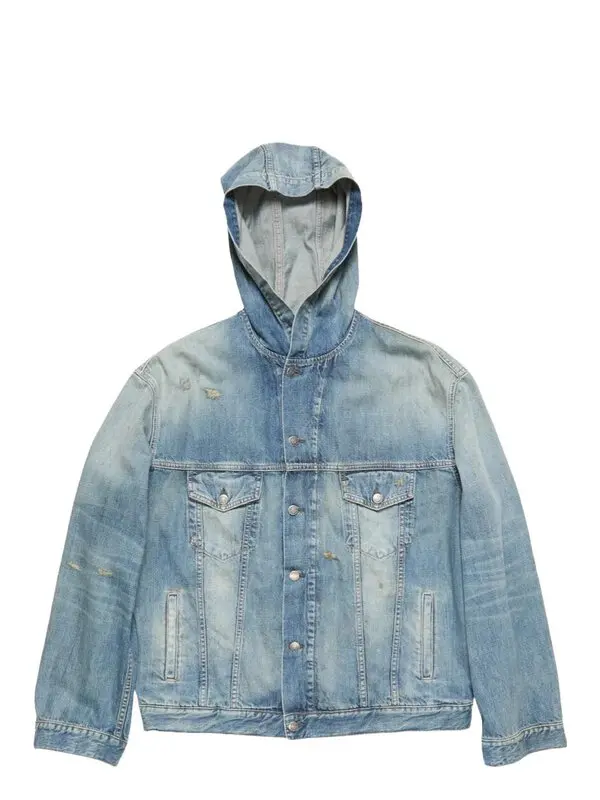 Acne Studios Hooded Cotton Denim Jacket - Medium Blue