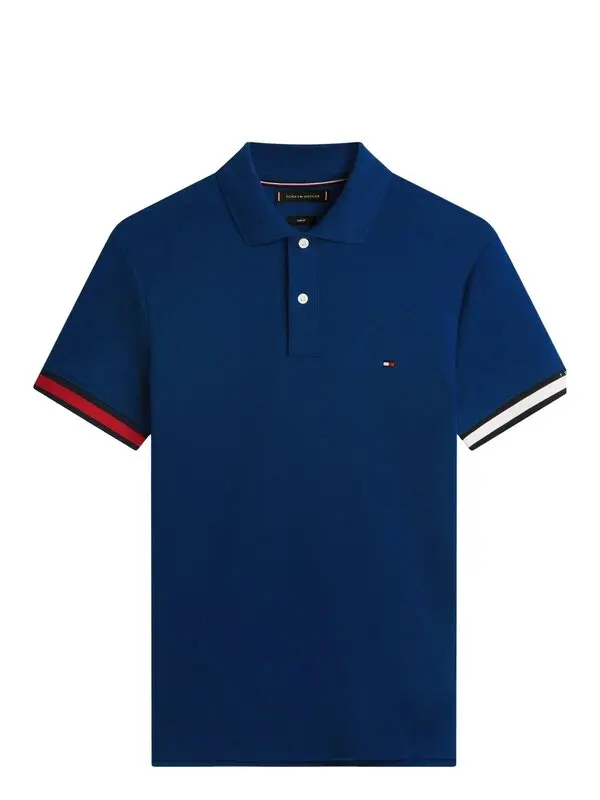Tommy Hilfiger Logo Short Sleeve Polo Shirt - Blue