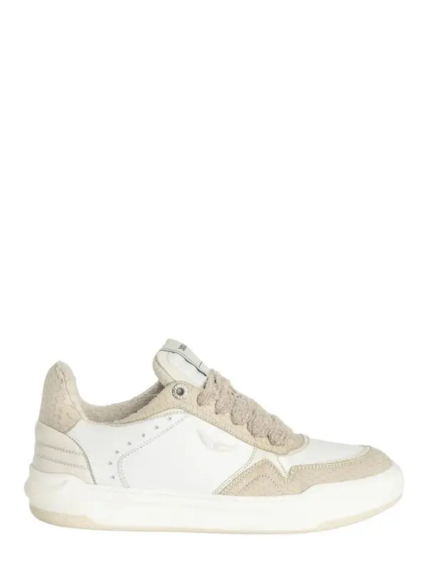 Zadig&Voltaire Embossed Wings Lace-up Sneakers - White