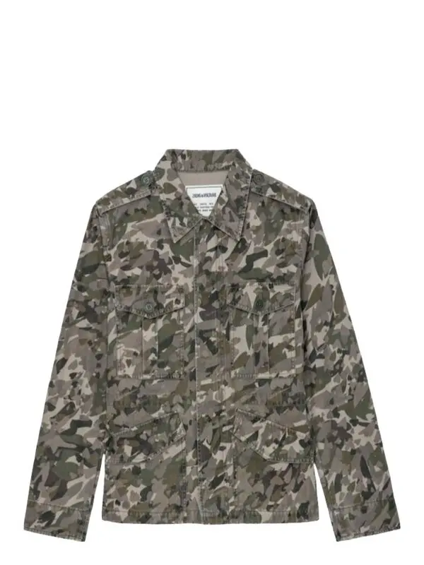 Zadig&Voltaire Camouflage Heart Print Casual Jacket - Grass Green