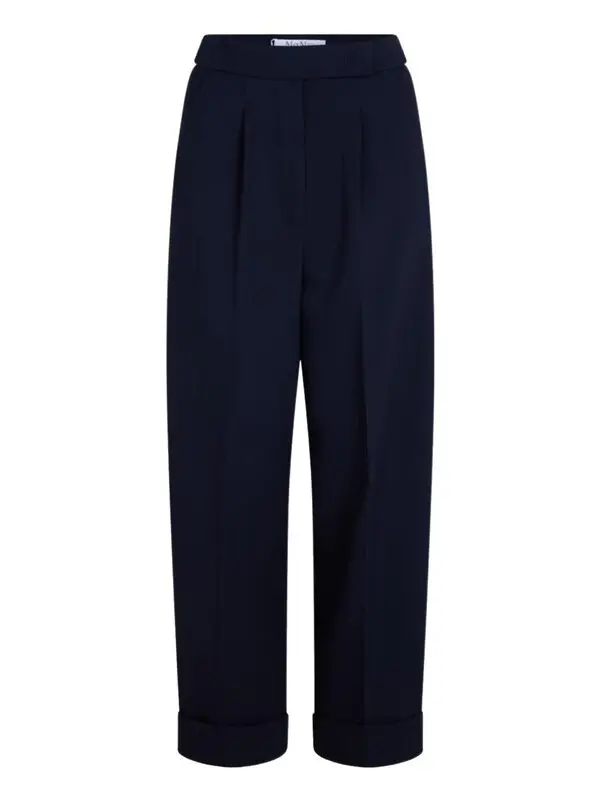 Max Mara High Waisted Pleated Casual Trousers - Black