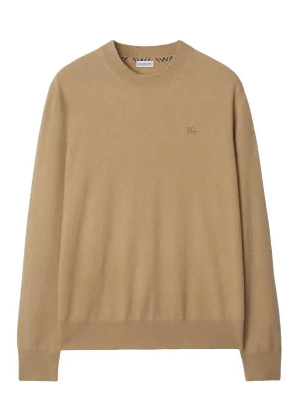 Burberry Knitted Jumper With Equestrian Knight Embroidery - Flax