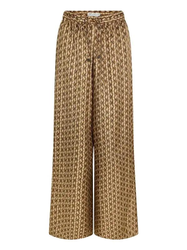Max Mara Wide Leg Graphic Print Pants - Brown