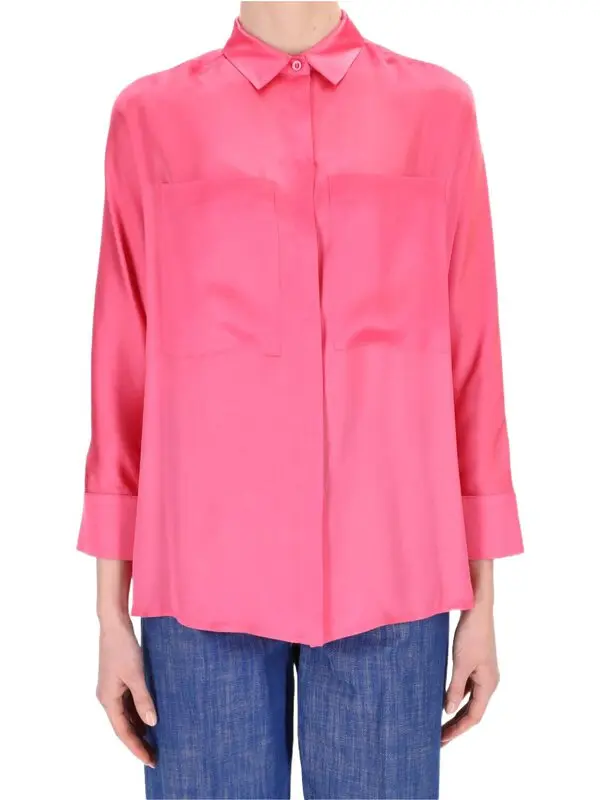 SEMICOUTURE Oversized Pocket Shirt - Pink