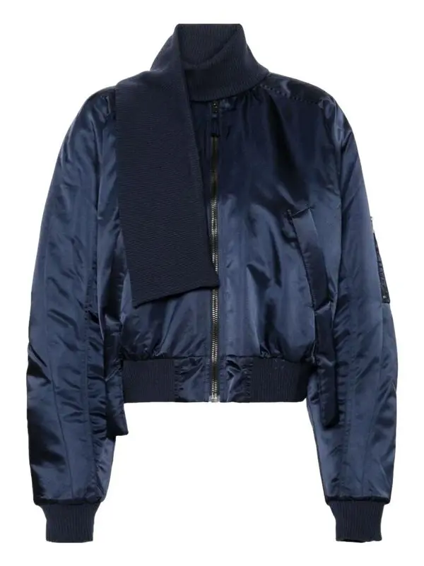 Ottolinger Long-sleeved High-neck Bomber Jacket - Black