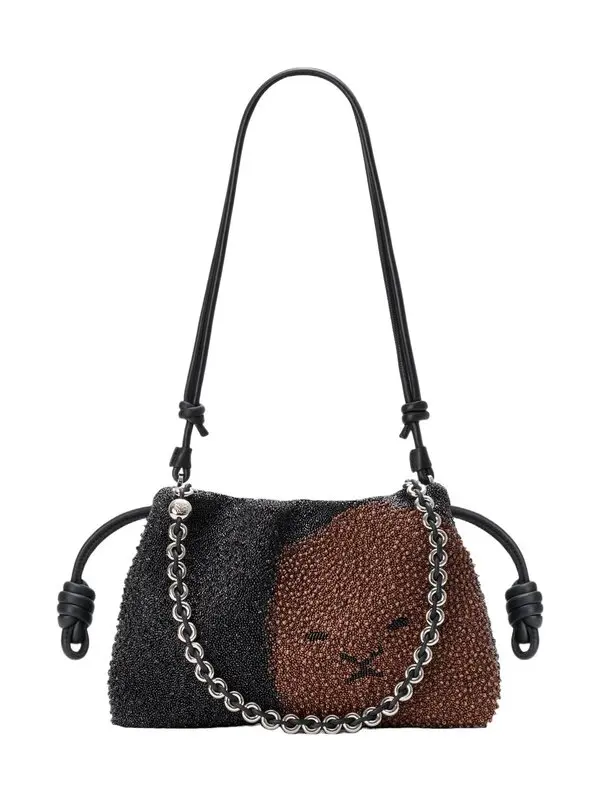 Loewe Beaded Shoulder Bag - Black/pecan