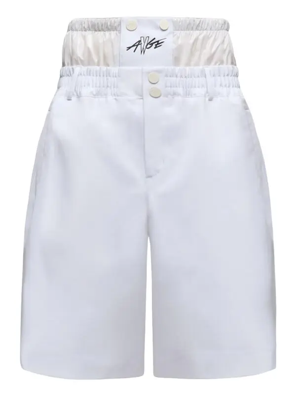 Moncler Logo Print Shorts - White