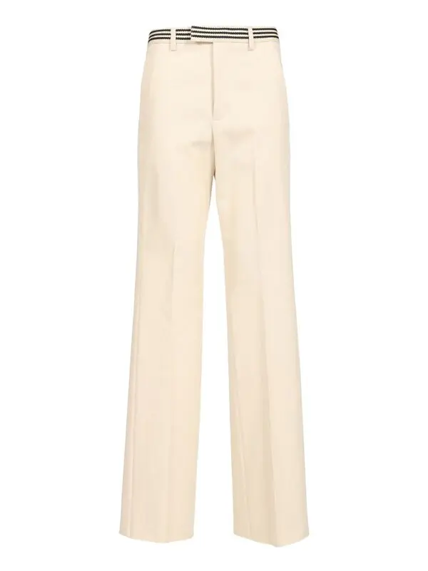 THE SEAFARER Pauline Wide Leg Trousers With Striped Belt - Ivory
