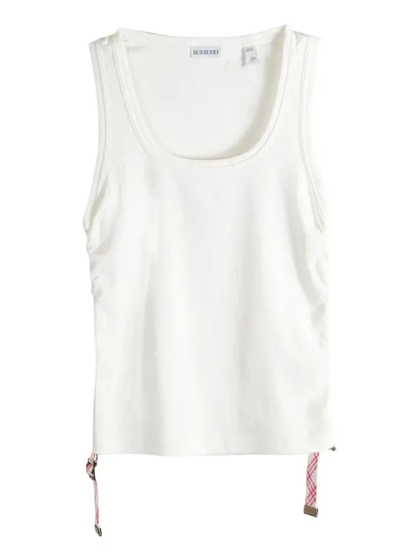 Burberry Cotton Blend Ribbed Tank Top - White