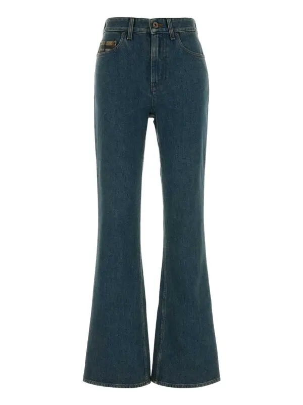 Burberry Logo Patch Bootcut Jeans - Green