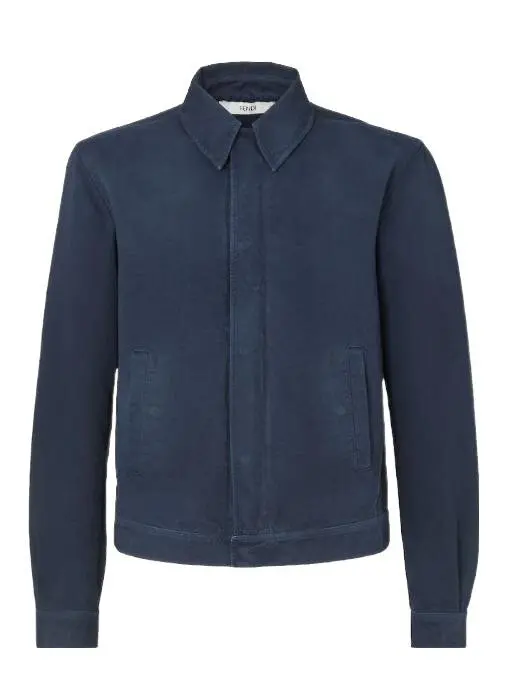 Fendi Cotton Blouson Jacket - Blue