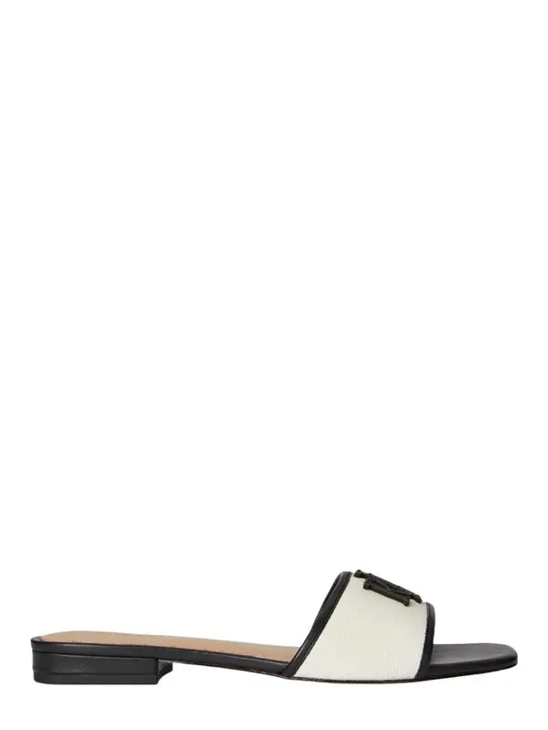Ralph Lauren Everly Leather Flat Sandals - Black