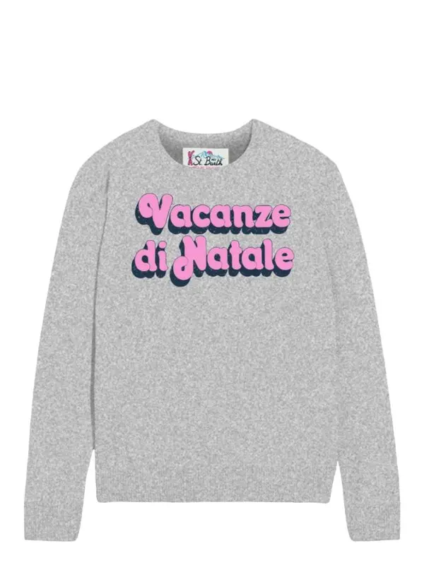 MC2 SAINT BARTH Long-sleeved Pullover With Graphic Design - Grey