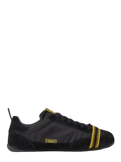 Fendi Wrap Suede-panelled Sneakers - Black