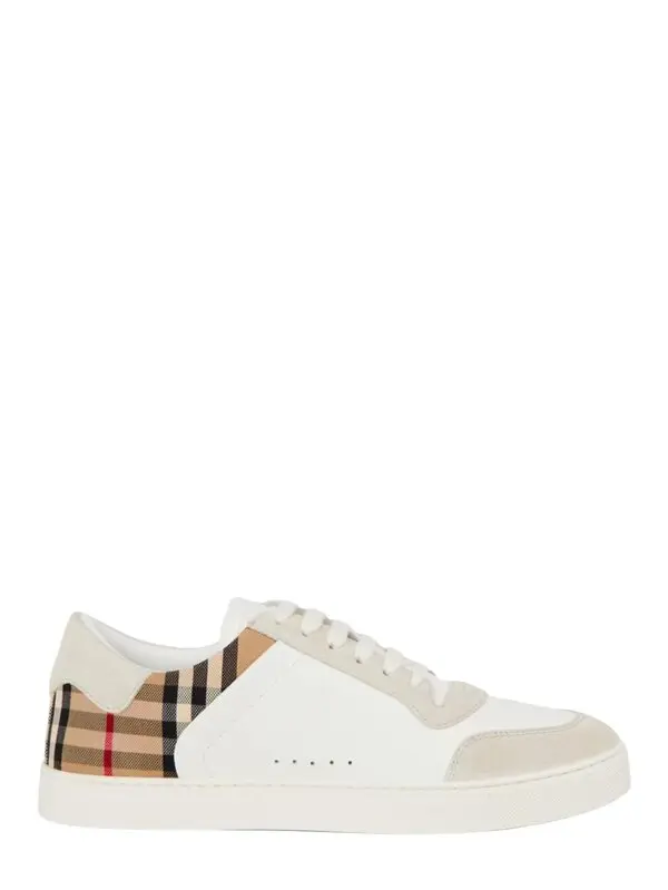 Burberry Plaid Patchwork Low-top Sneakers - White