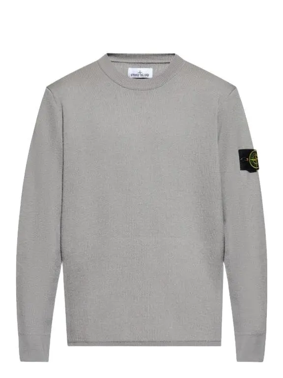 Stone Island Logo Patch Knitted Jumper - Gray
