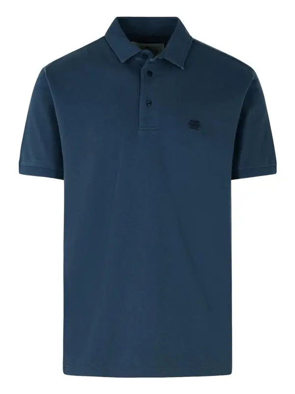 Etro Logo Printed Crewneck T-shirt - Blue