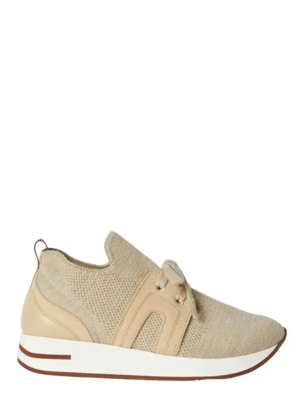 Loro Piana 360 Lp Flexy Walk Flat Cut Wool Casual Sneakers - Nude