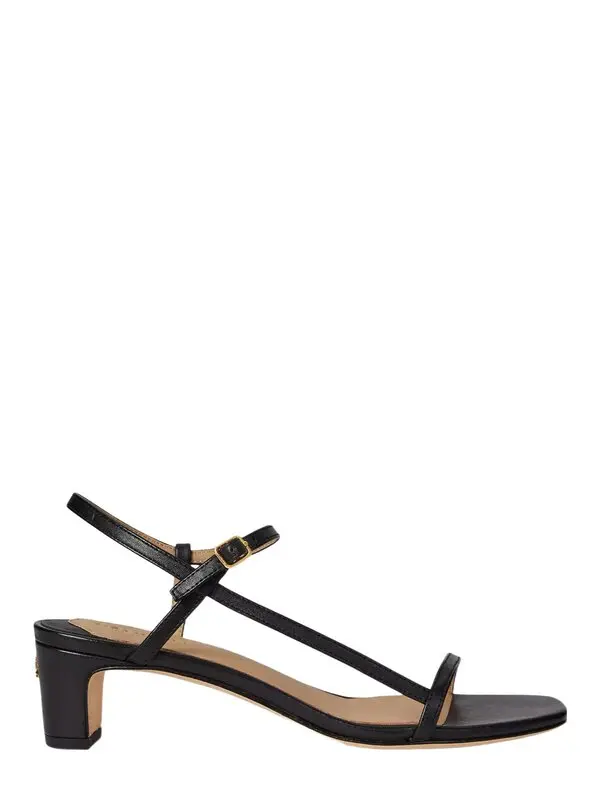 Ralph Lauren Lainee Real Leather Heeled Sandals - Black