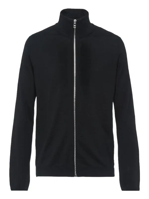 Prada Fine Knit Wool Cardigan - Black